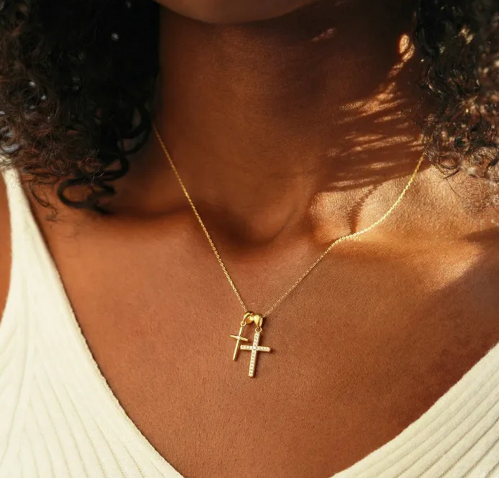 .925 DOUBLE CROSS CHAIN - ATTICA JEWELS